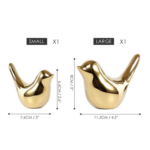 Bird Figurines In Gold