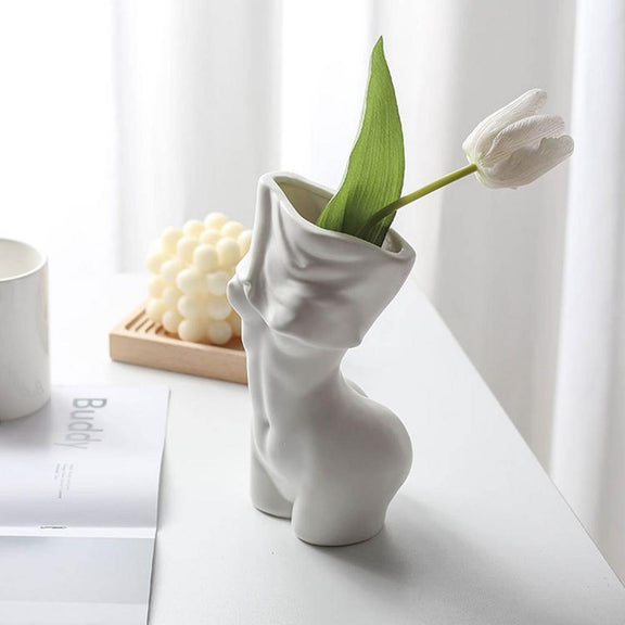 Female Figure Shaped Ceramic Vase